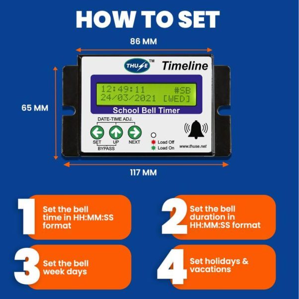 Timeline School Bell Timer With Surge Protection