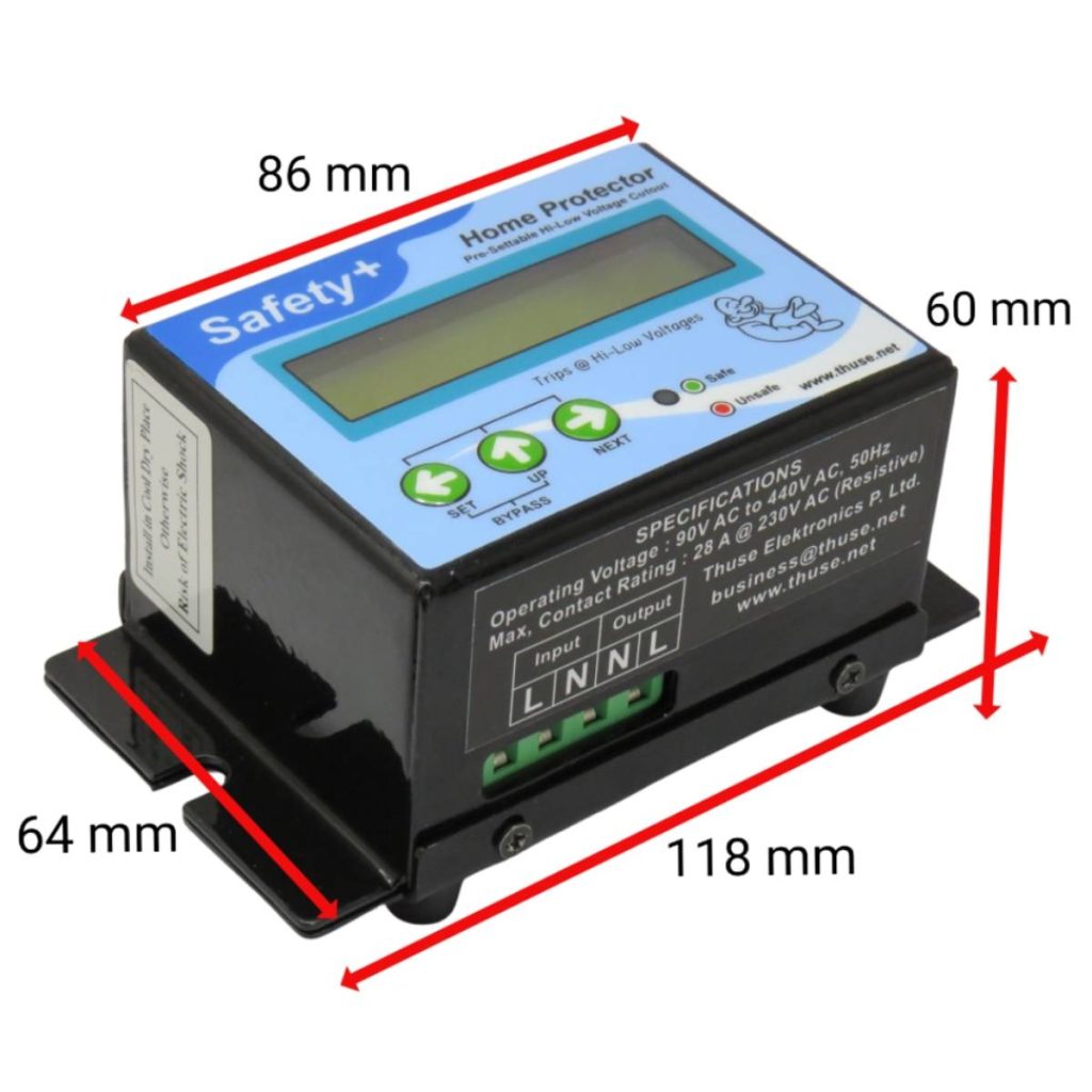 Safety+ Single Phase 230VAC Digital Adjustable Home Protector High ...